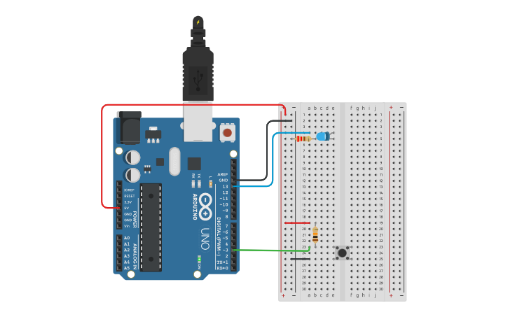 Circuit design Reaction Timer Project - Tinkercad