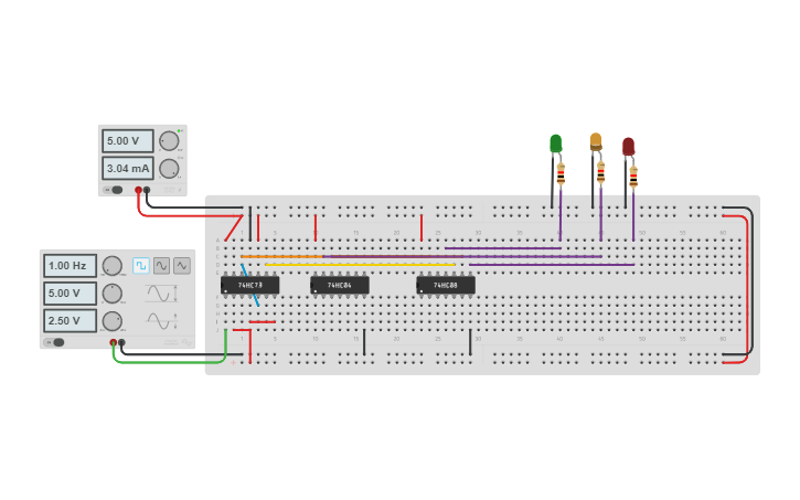 Circuit design JK Stop Light | Tinkercad