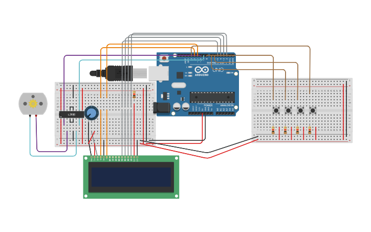 Circuit design Elevator simulation with 4 floors - Tinkercad