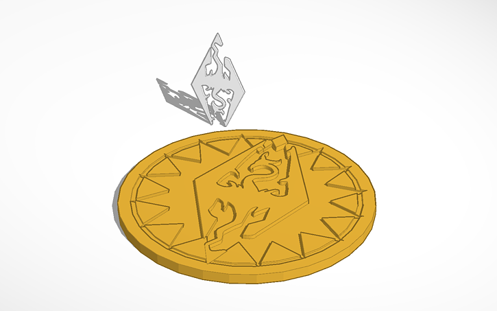 3D design Skyrim Coin (Septim)(W.I.P) - Tinkercad