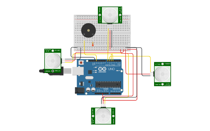 Circuit design Copy of Esempio PIR - IOT | Tinkercad