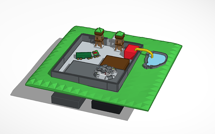 3D design under ground bunker - Tinkercad