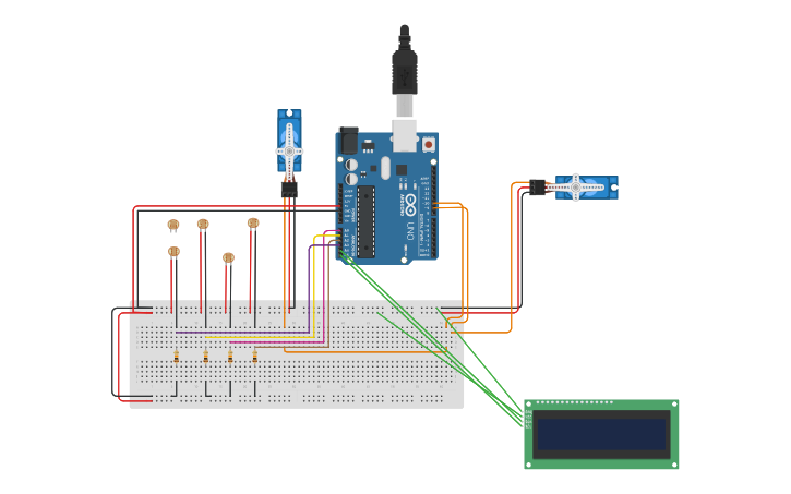 Circuit design SOLAR CELL TRACKER - Tinkercad