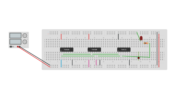Circuit Design 2x1 Multiplexer Tinkercad