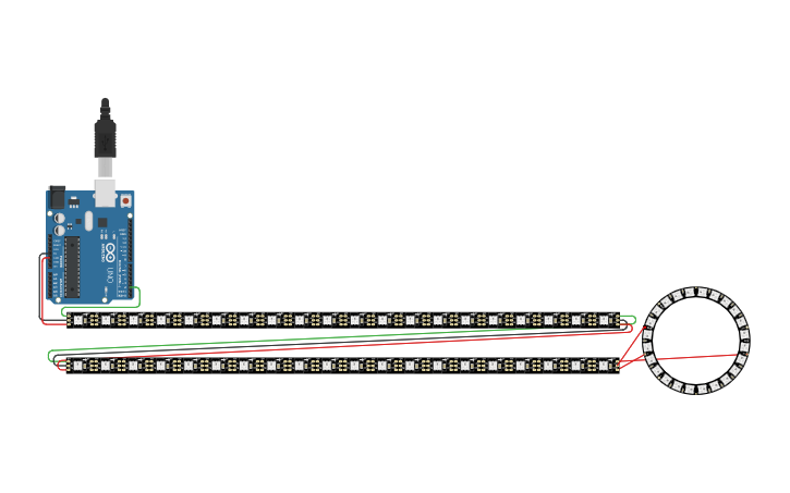 Circuit design Smashing 40NUPIXEL LED STRIP | Tinkercad