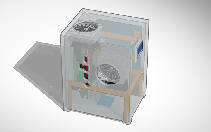 3D design Raspberry Pi 4 + UPS + Ice Tower + HDD + OLED | Tinkercad