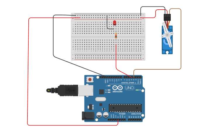 Circuit design Micro servo motor - Basico - Tinkercad
