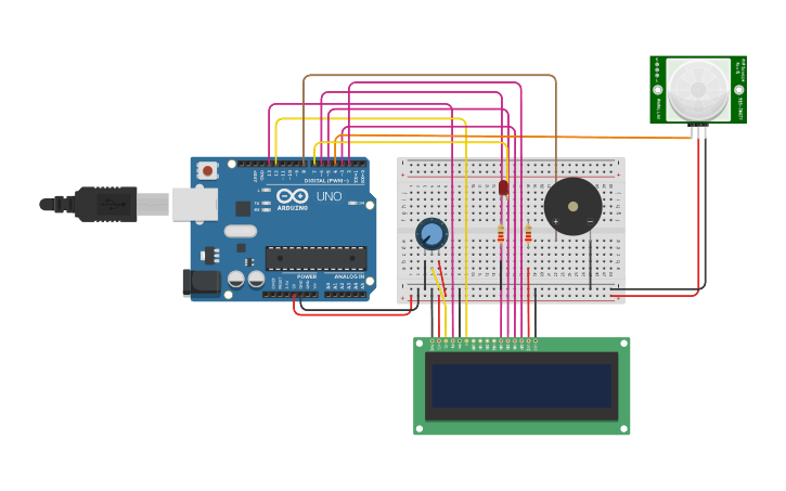 Circuit design Theft Alarm - Tinkercad