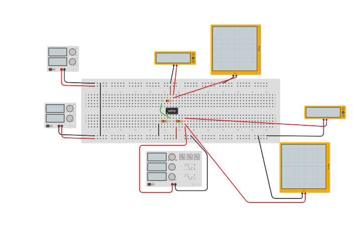 Circuit design Non-Inverting Amplifier using Opamp - Tinkercad