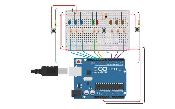 Circuit design Создание игры пинг-понг на Arduino - Tinkercad