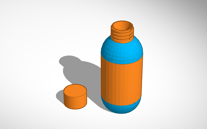 3D design Bottle and cap II - Tinkercad