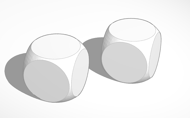 3D design 2 dice - Tinkercad