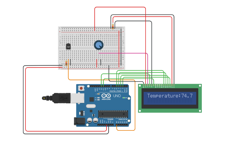 Circuit design Practical 5 : DHT 11 - Tinkercad
