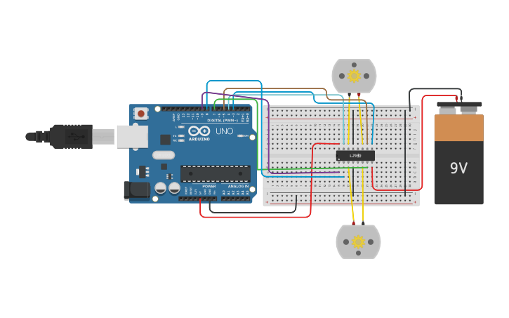 Circuit design Controlling a DC Motor | Tinkercad