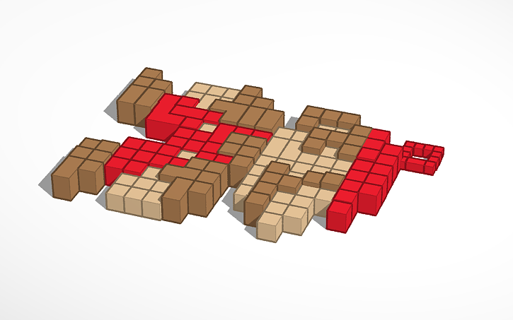 3D design 8 Bit Mario Keychain | Tinkercad