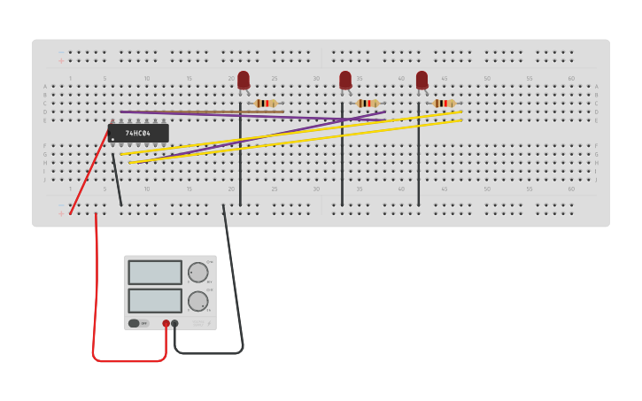 Circuit design Part B: INVERTER Figure 1.6 - Tinkercad