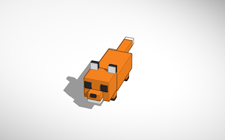 3D design Minecraft Fox - Tinkercad