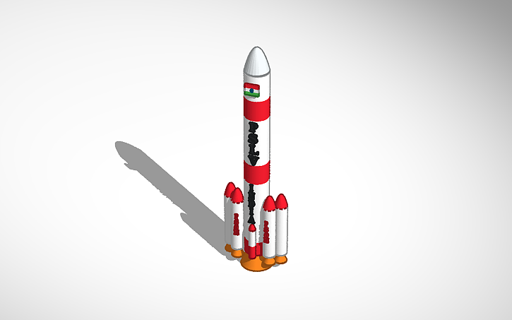 3D design PSLV Rocket - Tinkercad