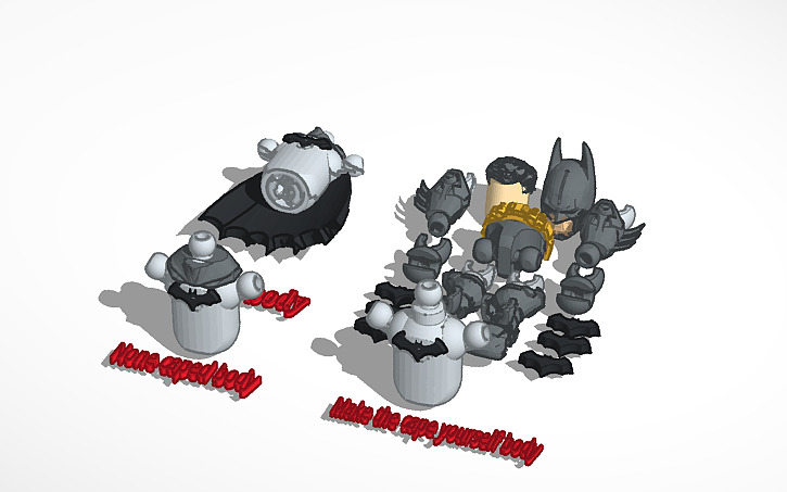 3D design Arkham Batman Chibi Figure (make the cape yourself) - Tinkercad