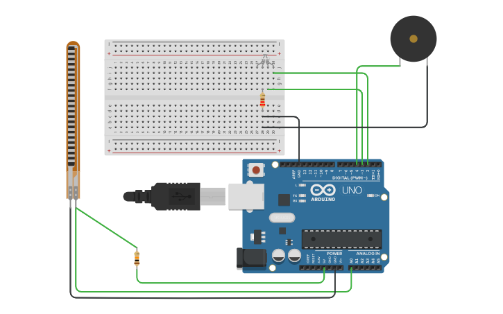 Circuit design Sensor Flex - Tinkercad