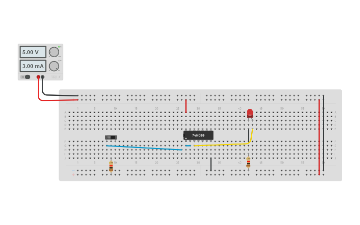 Circuit design NOT GATE USING NAND GATE - Tinkercad