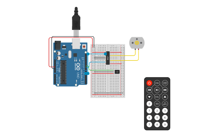 Circuit Design Dc Motor Direction Controlled By Ir Sensor Tinkercad