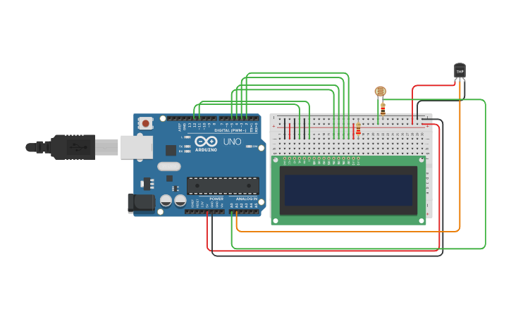 Circuit Design Copy Of Arduino With Lcd And Temperature Sensor Tinkercad