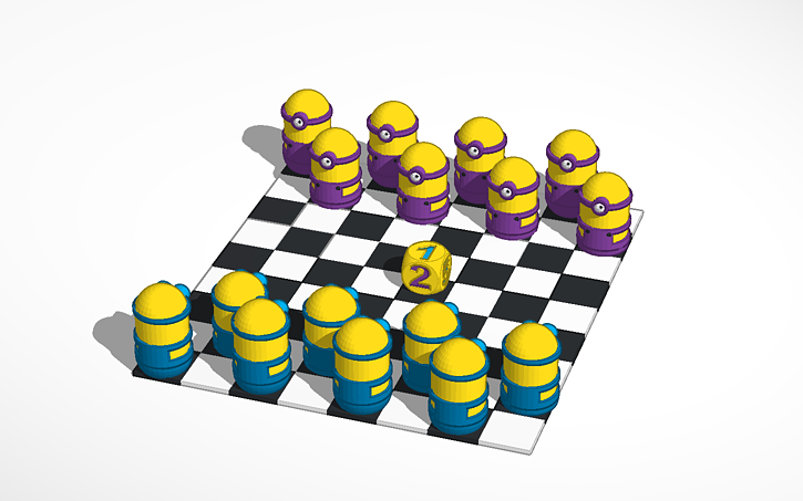 3D design checkers minions version | Tinkercad