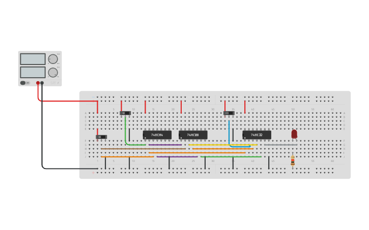 Circuit design USING BASIC GATES | Tinkercad