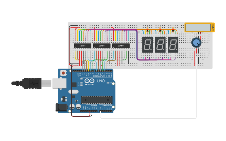 Circuit design Voltimetro | Tinkercad