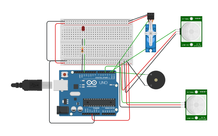 Circuit design AUTOMATIC RAILWAY CONTROL SYSTEM - Tinkercad