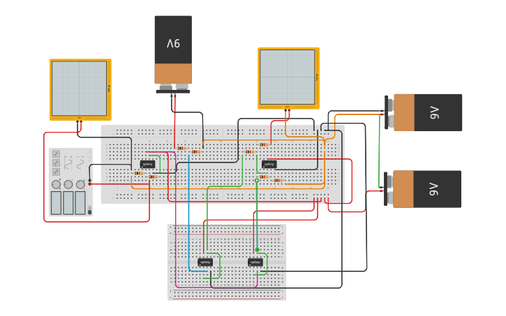 Circuit design Instrumentation amplifier - Saturation point | Tinkercad Circuit design Instrumentation amplifier - Saturation point | Tinkercad