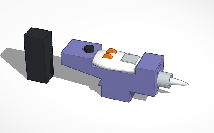 3D design TOS pistol phaser (2 parts) - Tinkercad