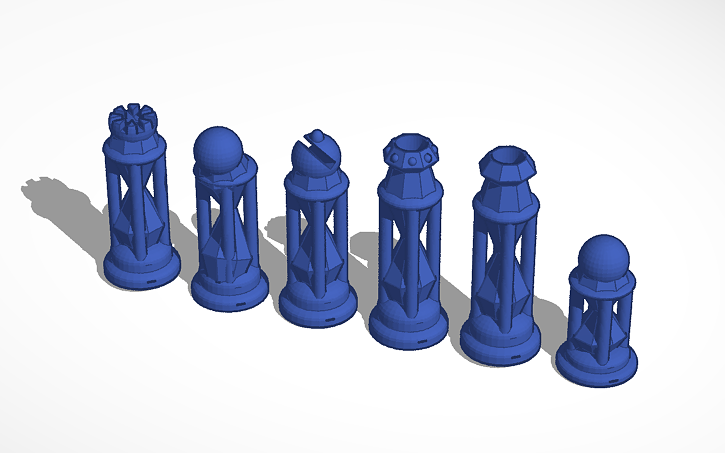 3D design Diamond Hourglass #Chess 6Set | Tinkercad