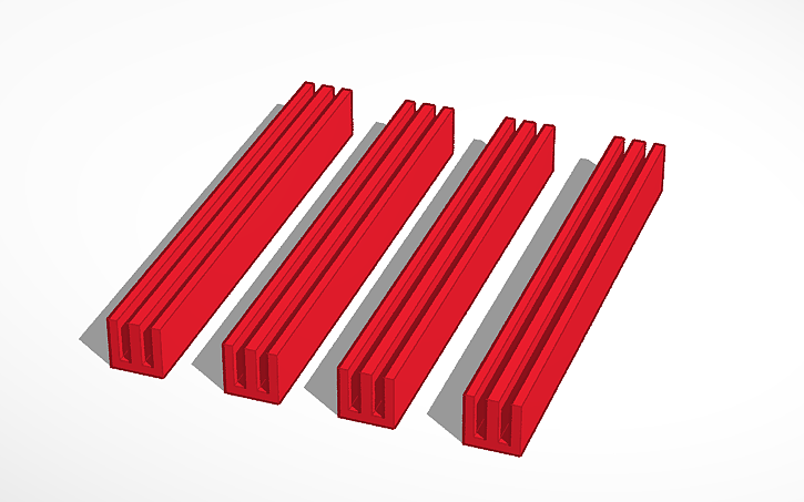 3D design sliding glass door rails - Tinkercad