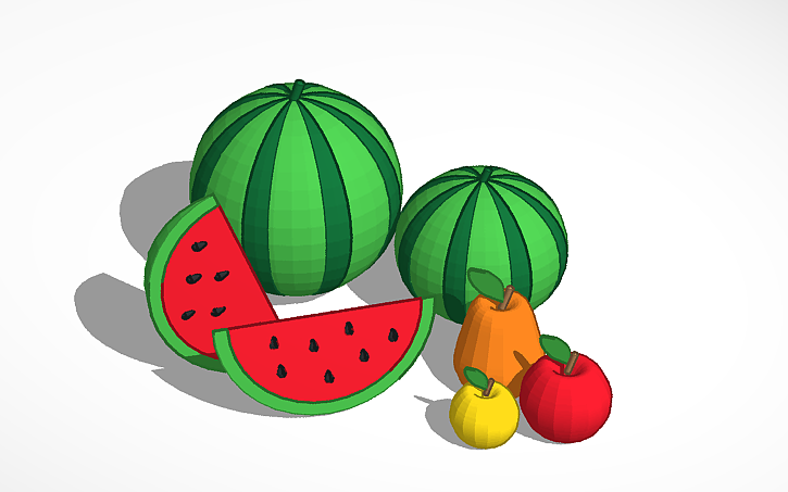 3D design fruits - Tinkercad