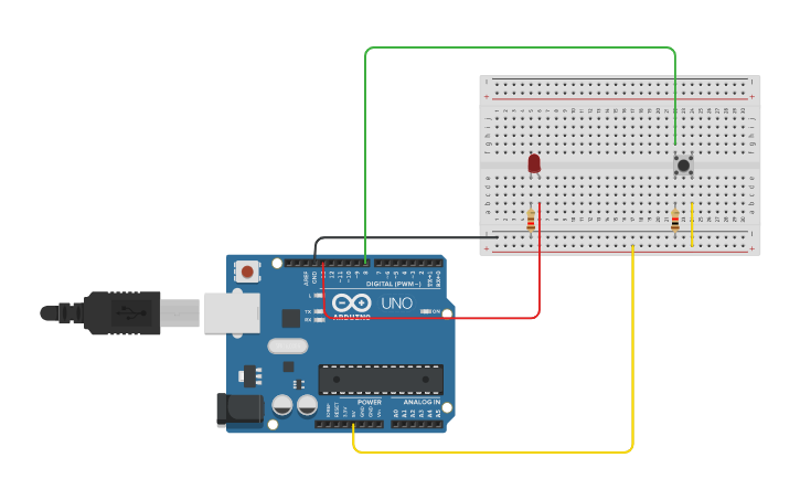 Circuit design Led con boton 11 se mayo - Tinkercad Circuit design Led con boton 11 se mayo - Tinkercad
