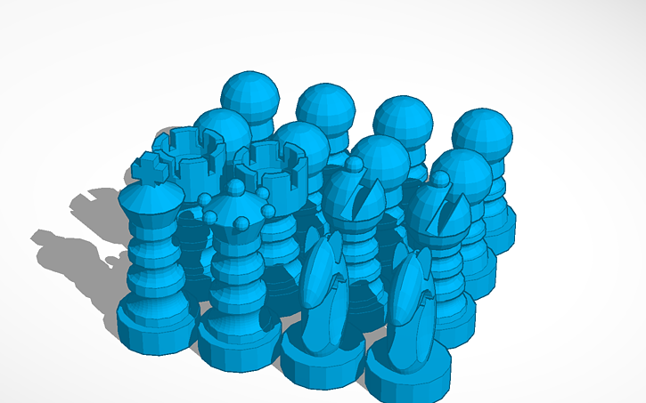 3D design Chess Pieces - Tinkercad