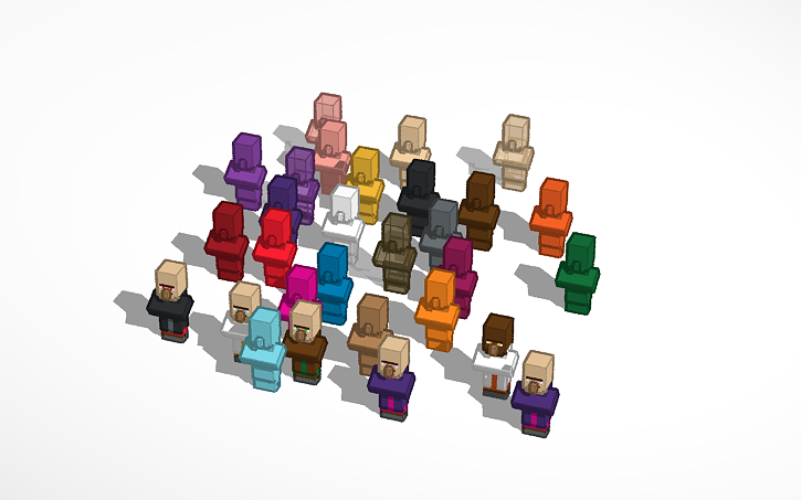 3D design Random Minecraft Villagers | Tinkercad