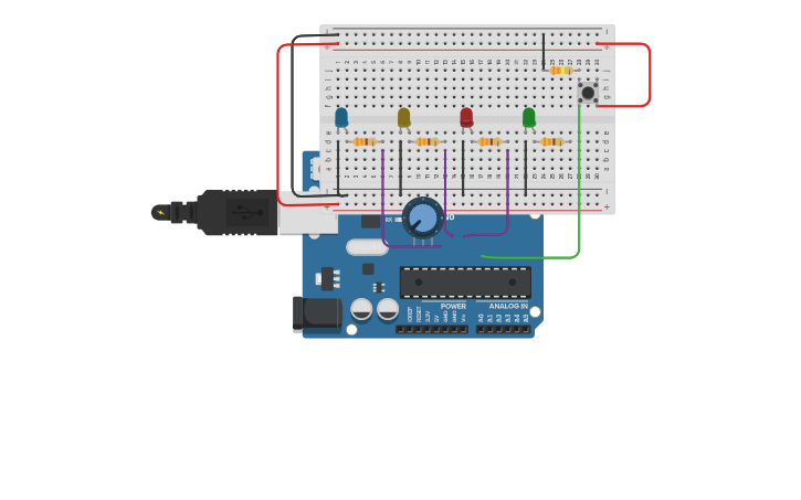 Circuit design RANDOM LED - Tinkercad