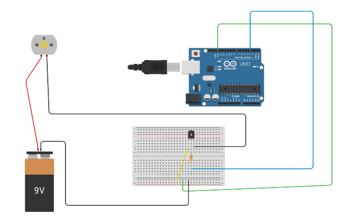 Circuit design Copy of Funcionamiento motor dc | Tinkercad