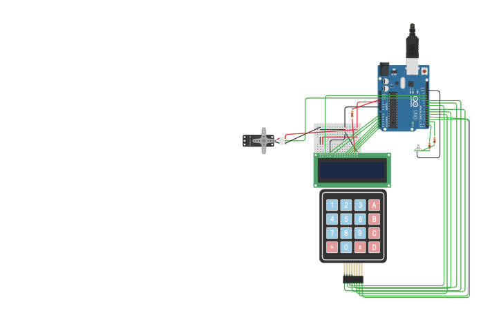 Circuit Design Servo Keypad Door Lock Tinkercad