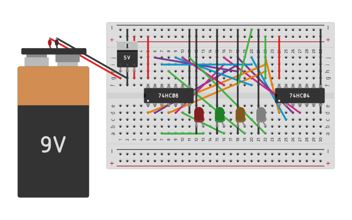 Circuit design Decoder Circuit - Tinkercad Circuit design Decoder Circuit - Tinkercad