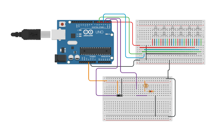 Circuit design automatic light system - Tinkercad
