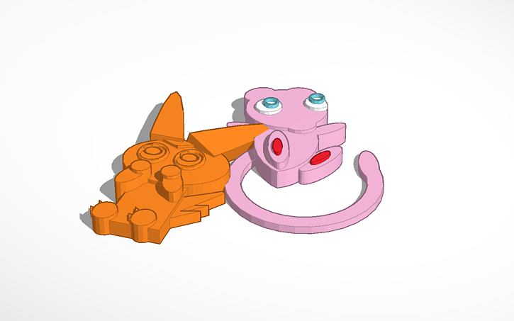3D design Victini and Mew!!! :) | Tinkercad