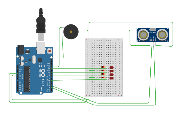 Circuit design Proximity sensor-Diana Ballesteros | Tinkercad
