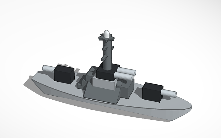 3D design warship - Tinkercad