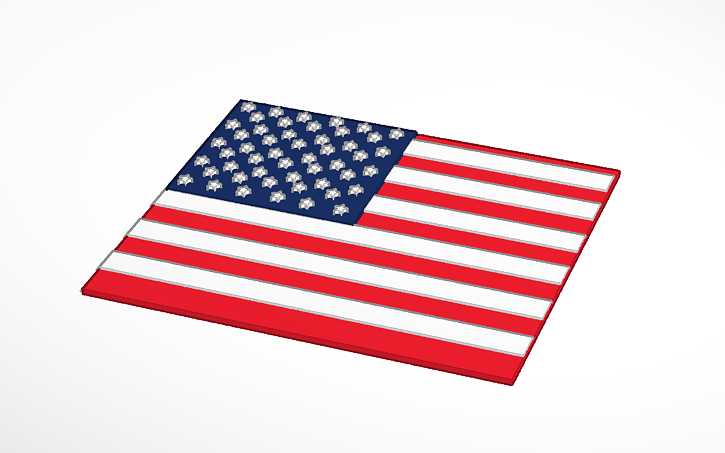 3D design American Flag - Tinkercad