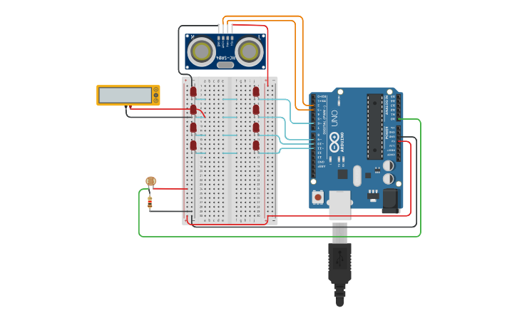 Circuit design Automatic Street Light Dimmer - Tinkercad