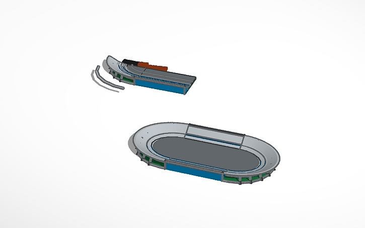 3D design Oval race track - Tinkercad